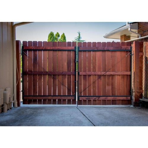 Adjust-A-Gate Truss Cable System 3 Rail Double Drive Wood Gate ...
