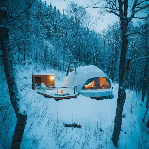 Large Vacation Dome Tent, Glamping Round Holiday Home – CheaperFence